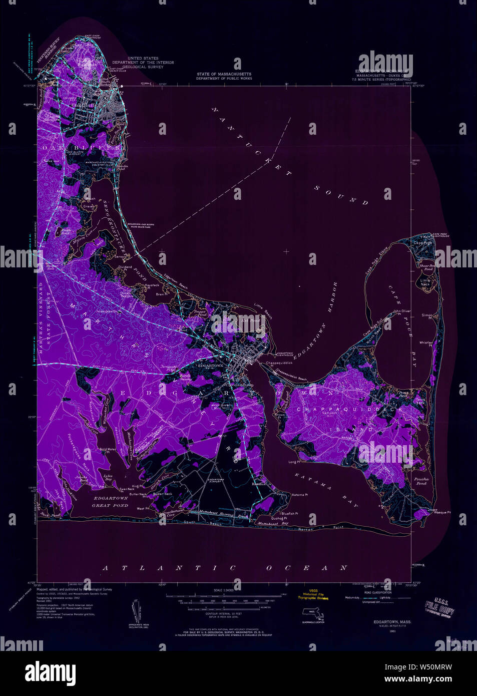 Map of edgartown hi-res stock photography and images - Alamy