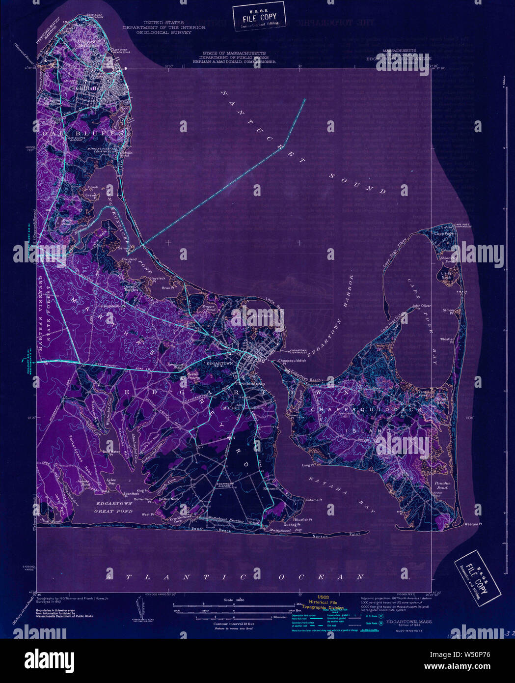 Map of edgartown hi-res stock photography and images - Alamy