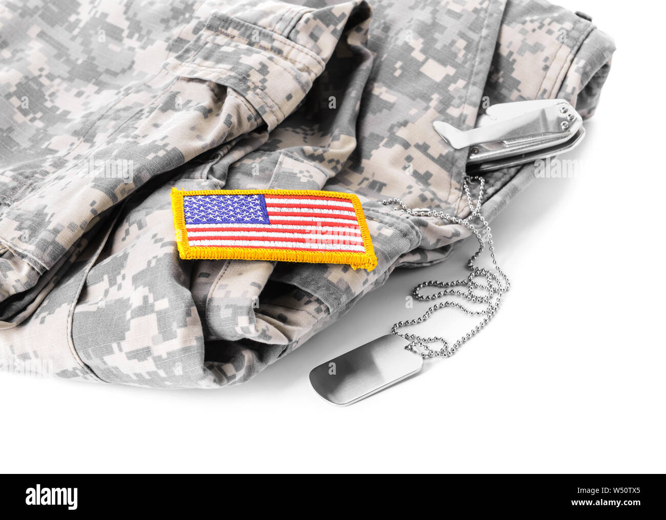 Uniform of USA army on white background, closeup Stock Photo - Alamy