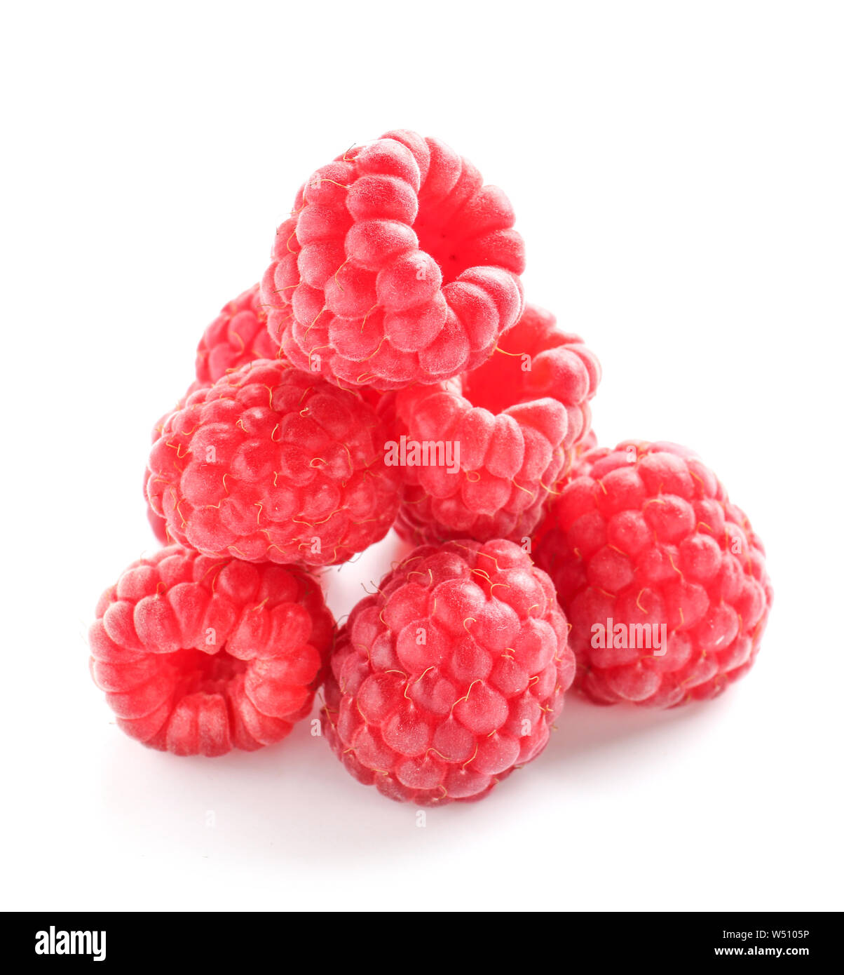 Ripe raspberry on white background Stock Photo - Alamy
