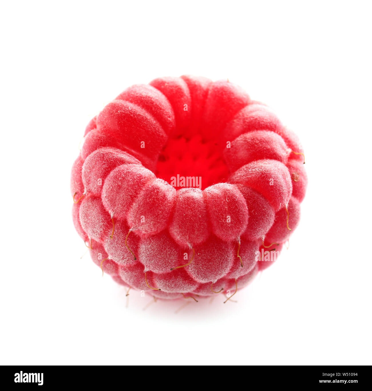 Ripe raspberry on white background Stock Photo - Alamy