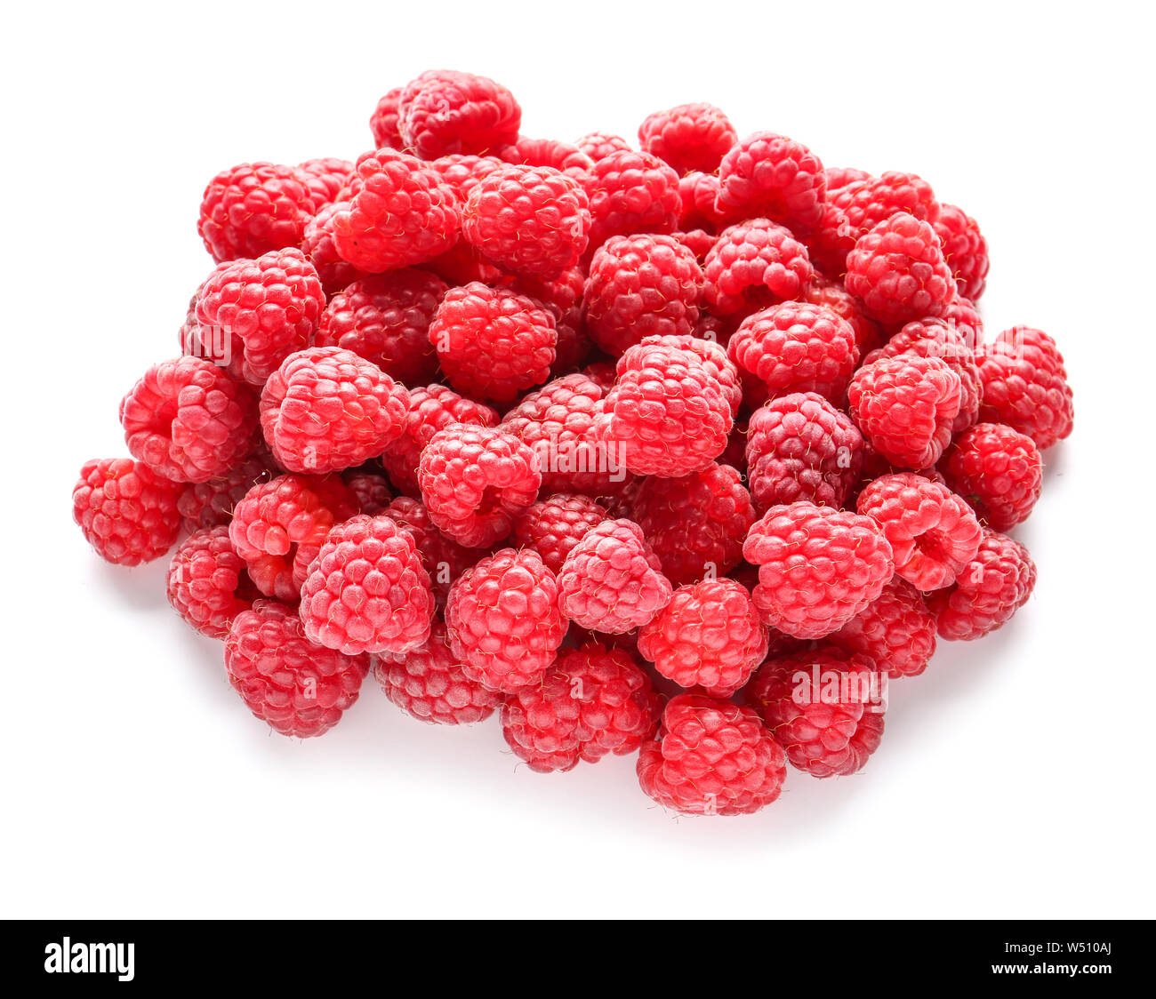 Ripe raspberry on white background Stock Photo - Alamy