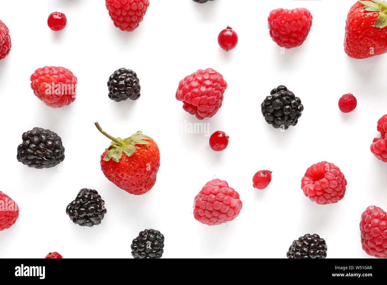 Ripe berries on white background Stock Photo - Alamy