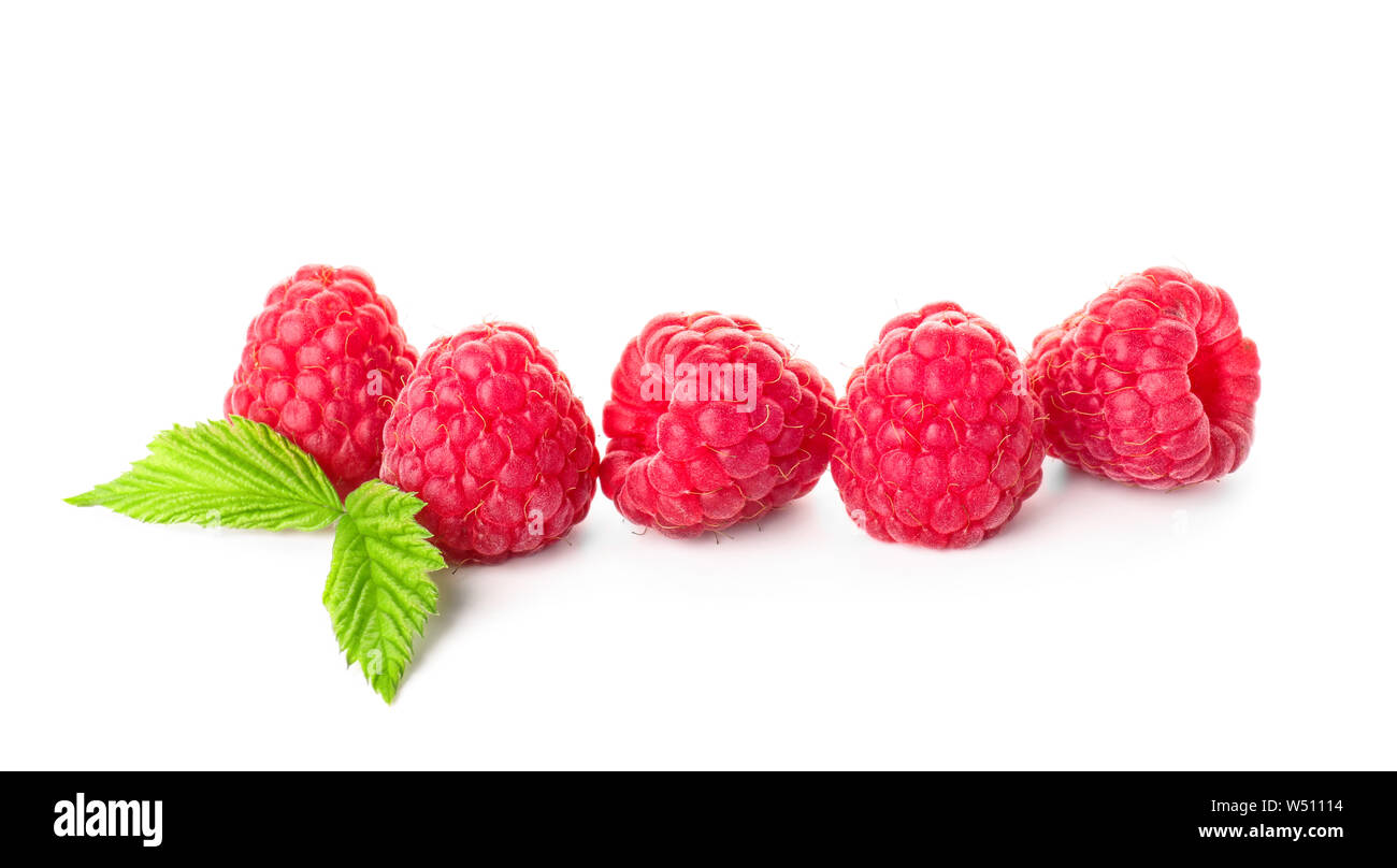 Sweet ripe raspberry on white background Stock Photo - Alamy