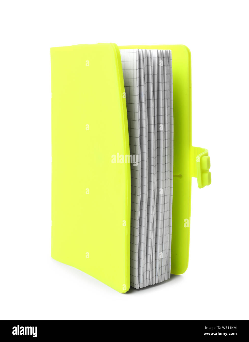 Bright notebook on white background Stock Photo - Alamy