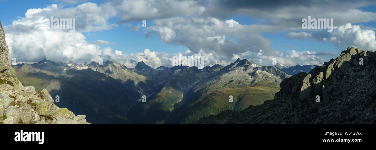 Panoramic view of the swiss alps, Switzerland Stock Photo - Alamy