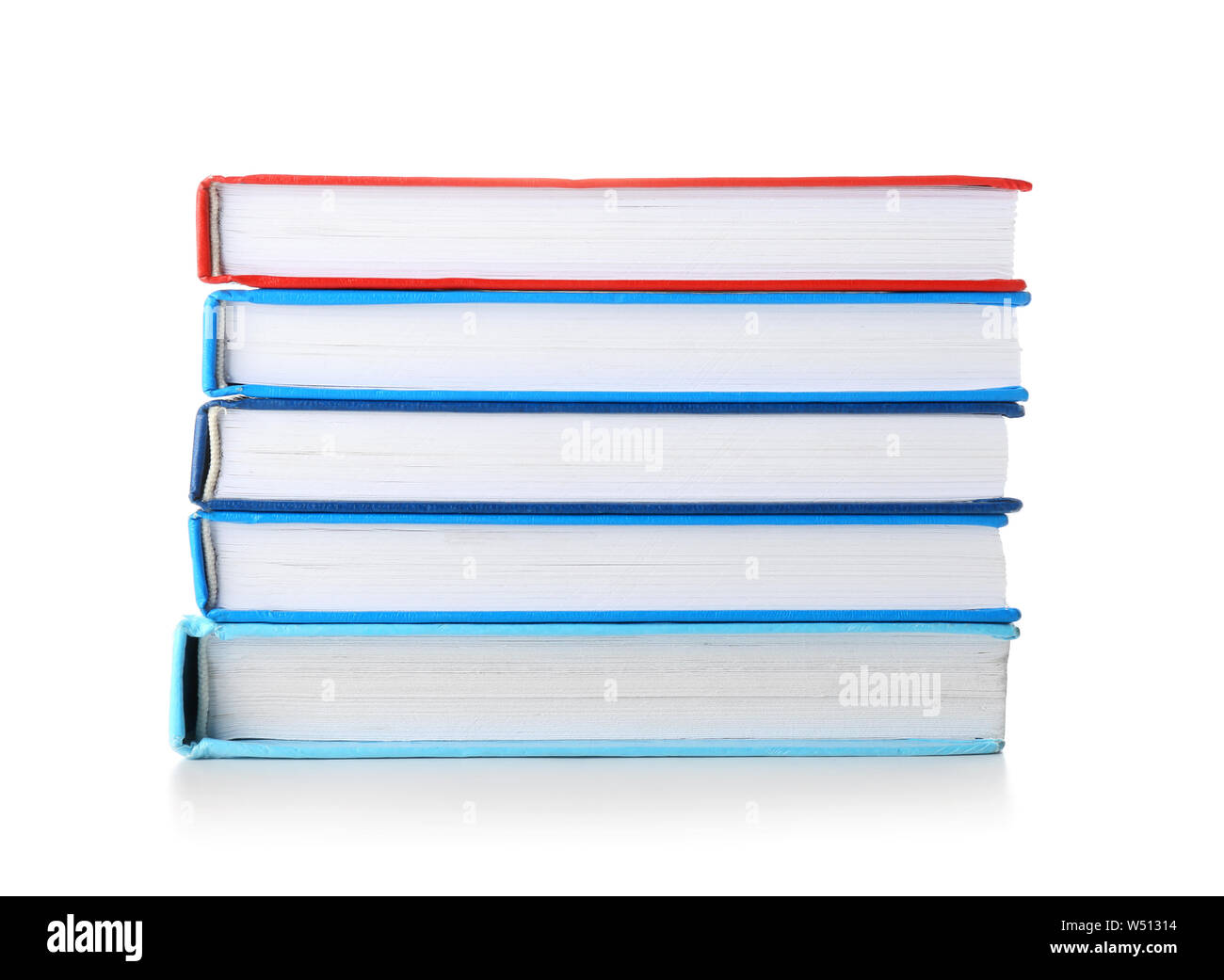 Stack of books on white background Stock Photo - Alamy