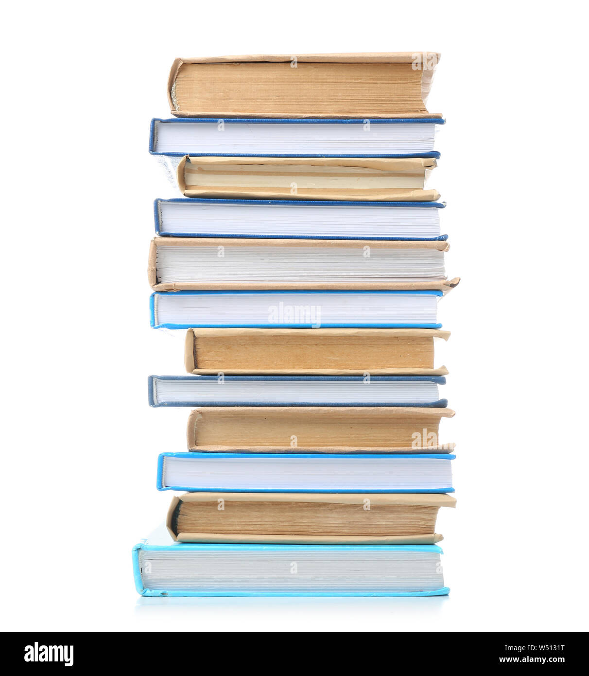 Stack of books on white background Stock Photo - Alamy