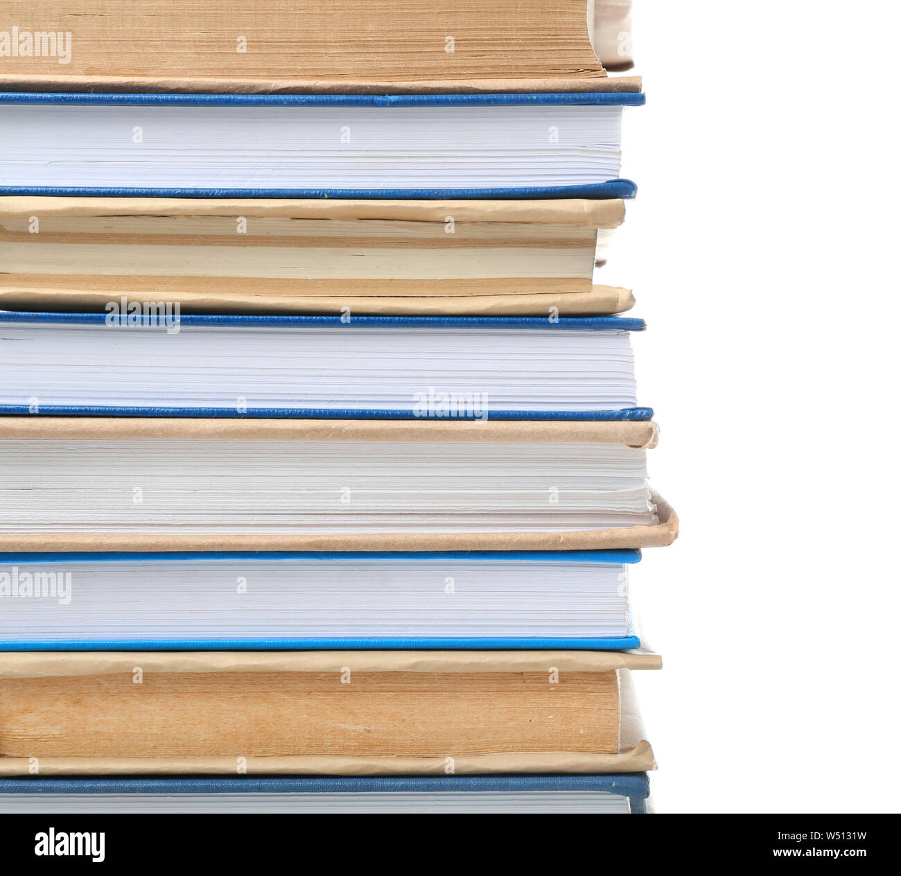 Stack of books on white background Stock Photo - Alamy