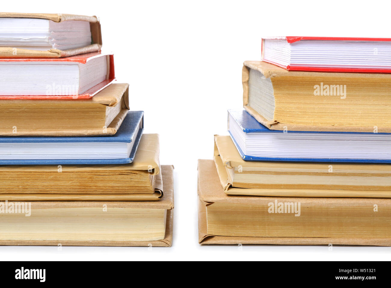 Many books on white background Stock Photo - Alamy