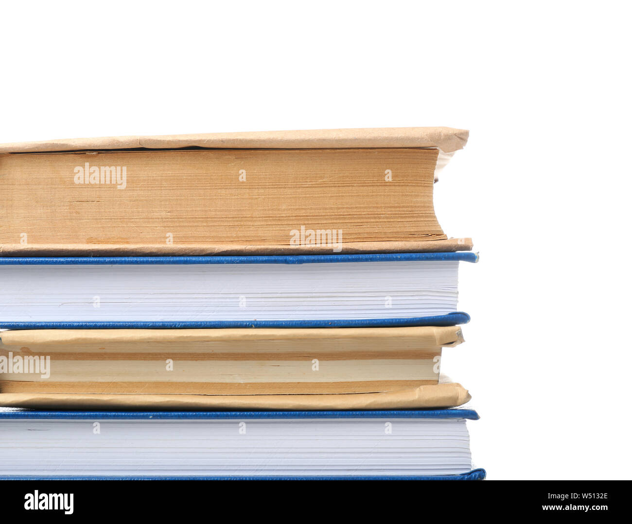 Stack of books on white background Stock Photo - Alamy