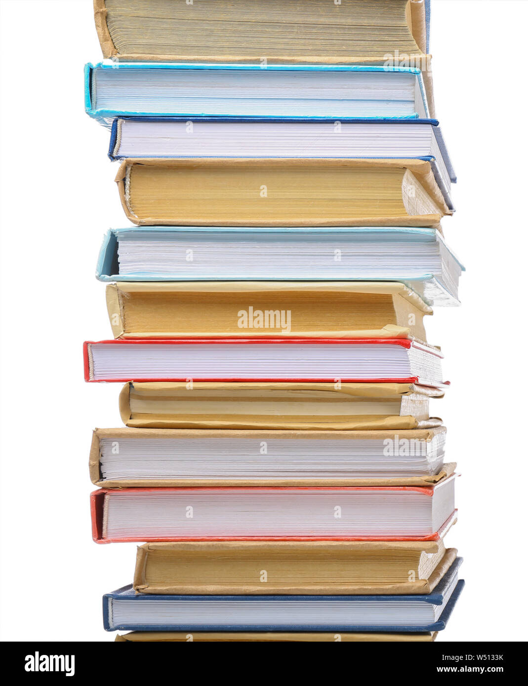 Stack of books on white background Stock Photo - Alamy