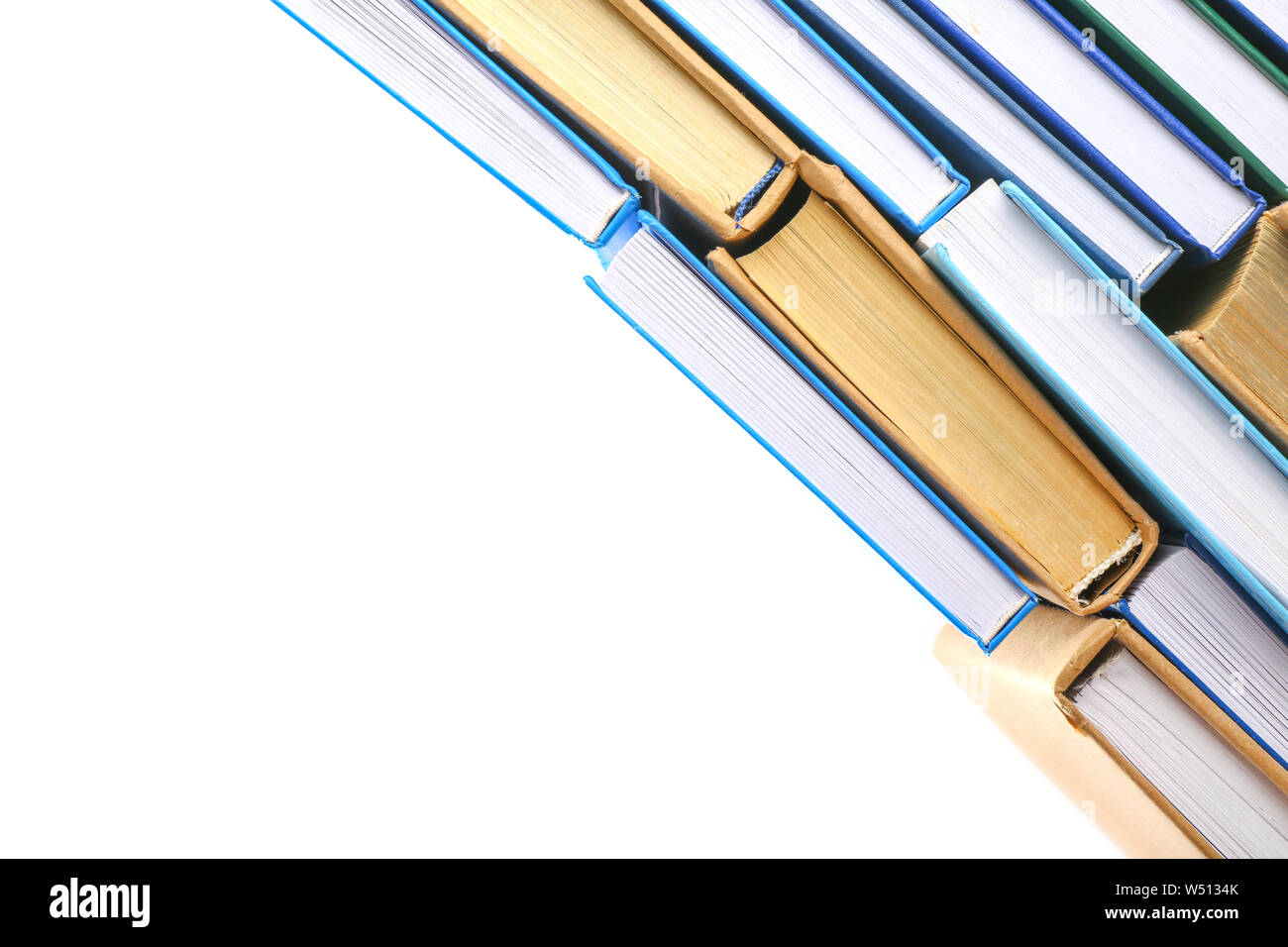 Many books on white background Stock Photo - Alamy