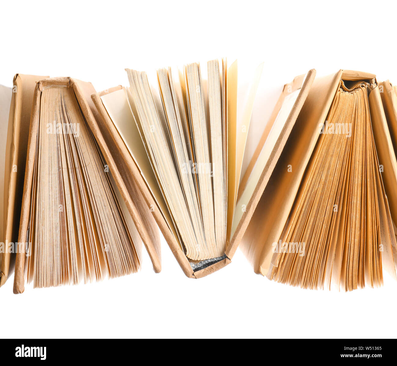Many books on white background Stock Photo - Alamy