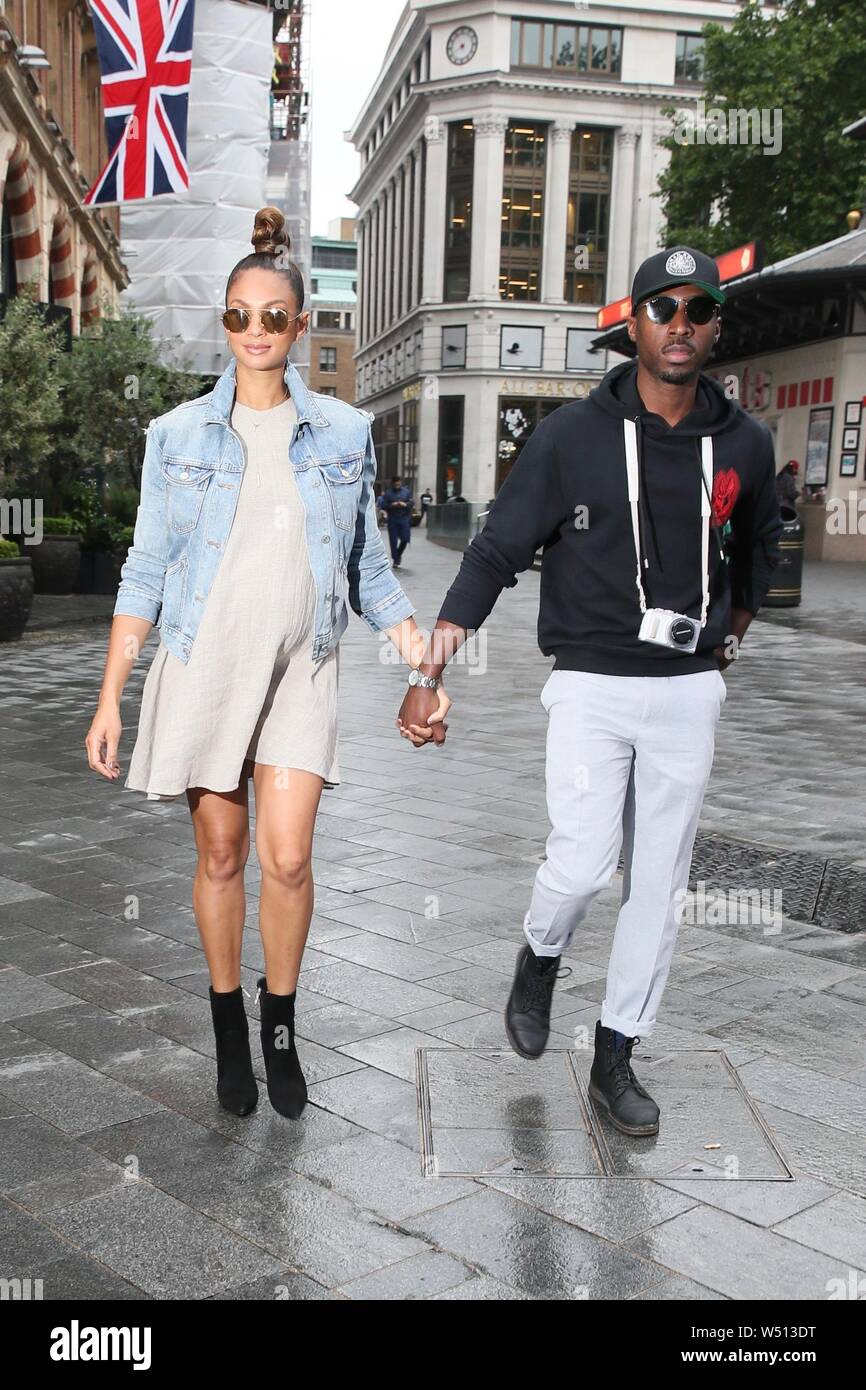 Alesha Dixon seen arriving at Global Studios with Azuka Ononye ...