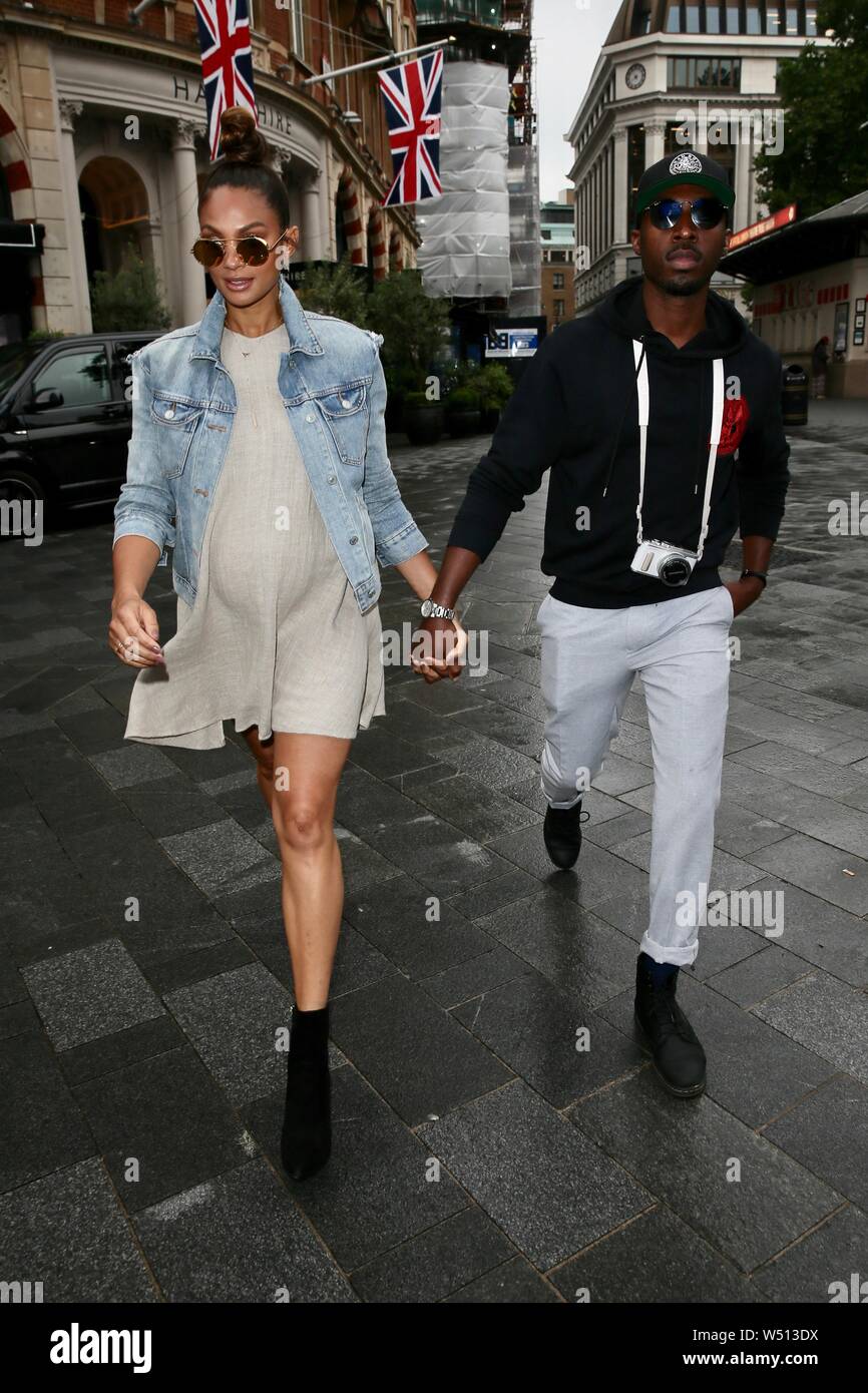 Alesha Dixon seen arriving at Global Studios with Azuka Ononye ...