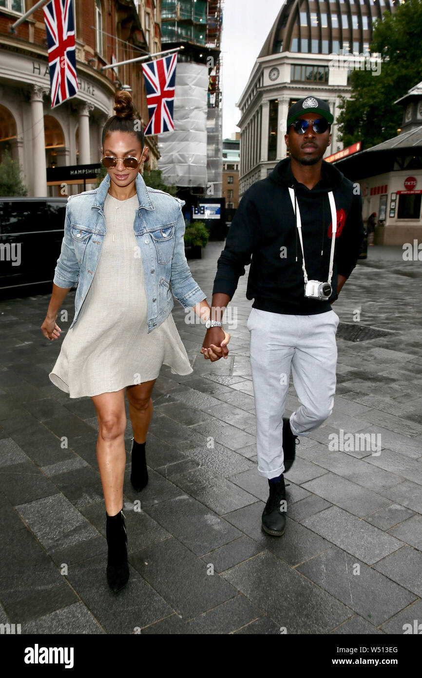 Alesha Dixon seen arriving at Global Studios with Azuka Ononye ...