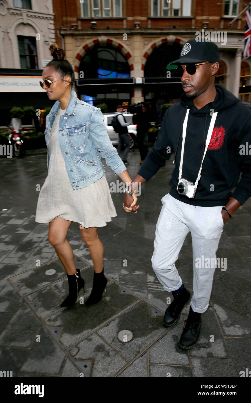 Alesha Dixon seen arriving at Global Studios with Azuka Ononye ...