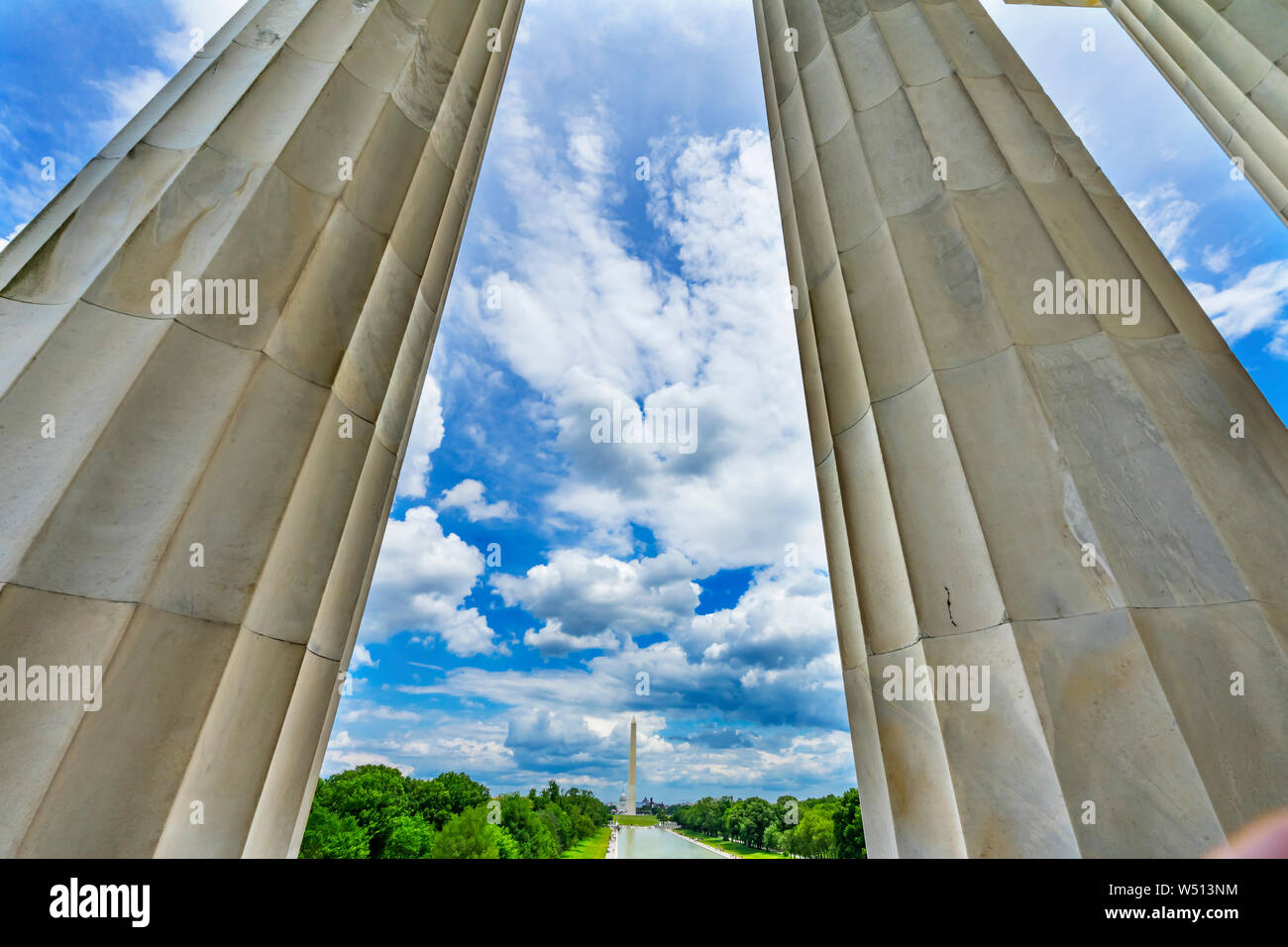 Tall White Columns Washington Monument Capitol Hill Lincoln Memorial ...