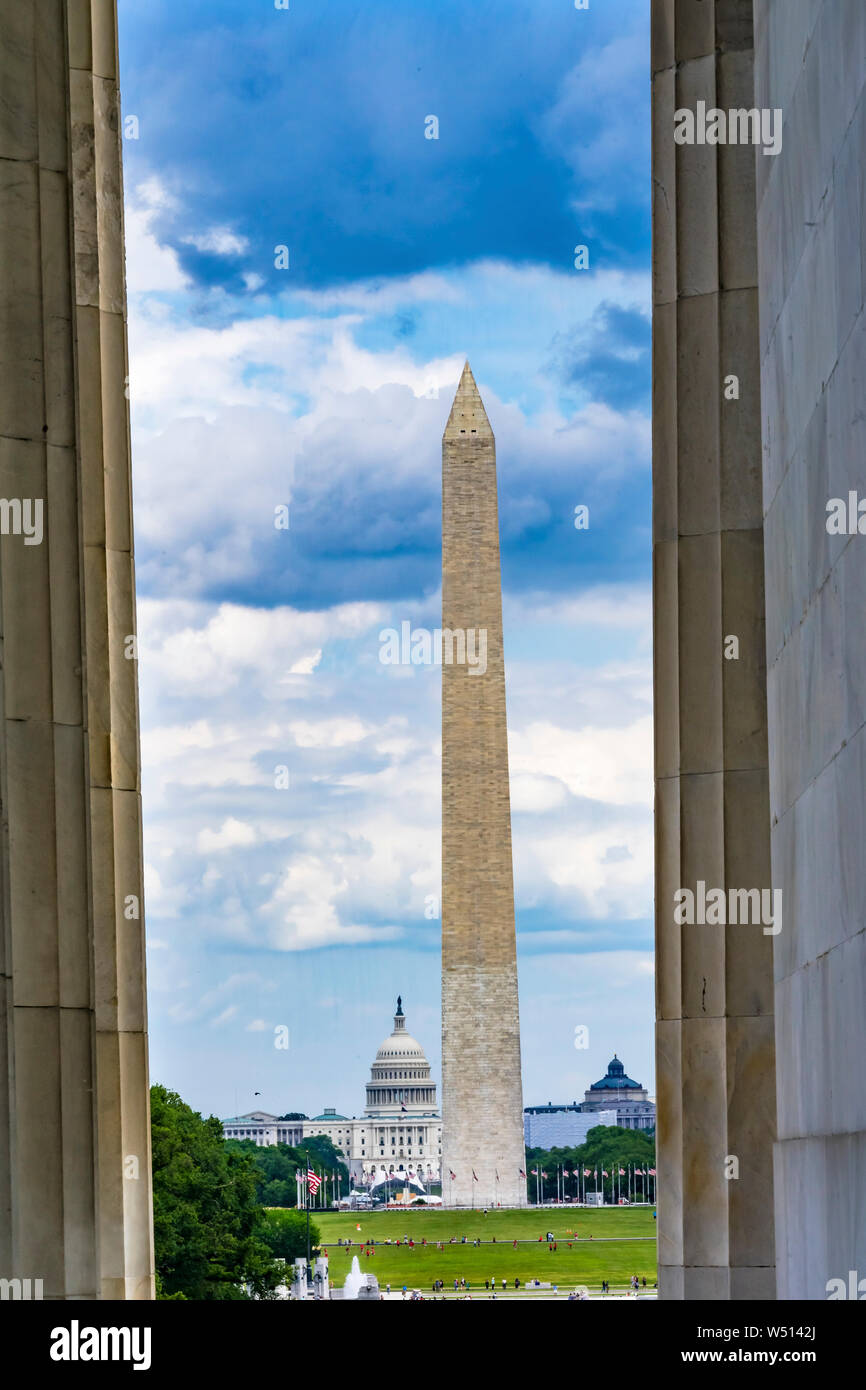 Columns Washington Monument Capitol Hill Lincoln Memorial Washington DC ...
