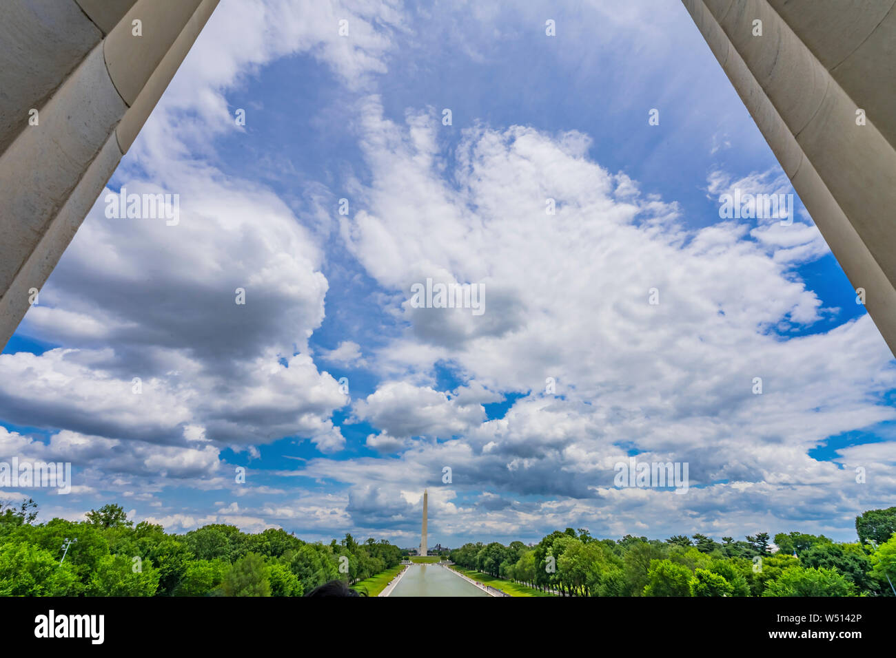 Tall White Columns Washington Monument Capitol Hill Lincoln Memorial ...