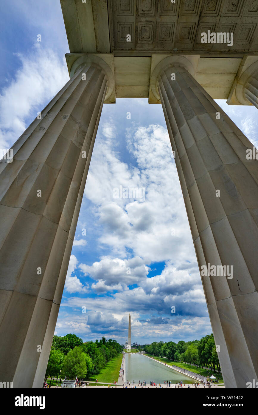Tall White Columns Washington Monument Capitol Hill Lincoln Memorial ...