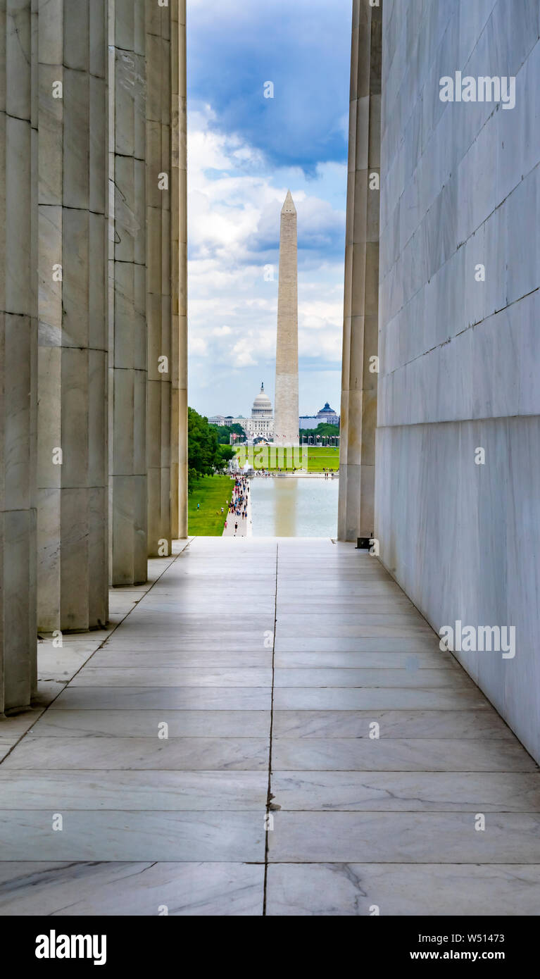 White Columns Washington Monument Capitol Hill Lincoln Memorial ...