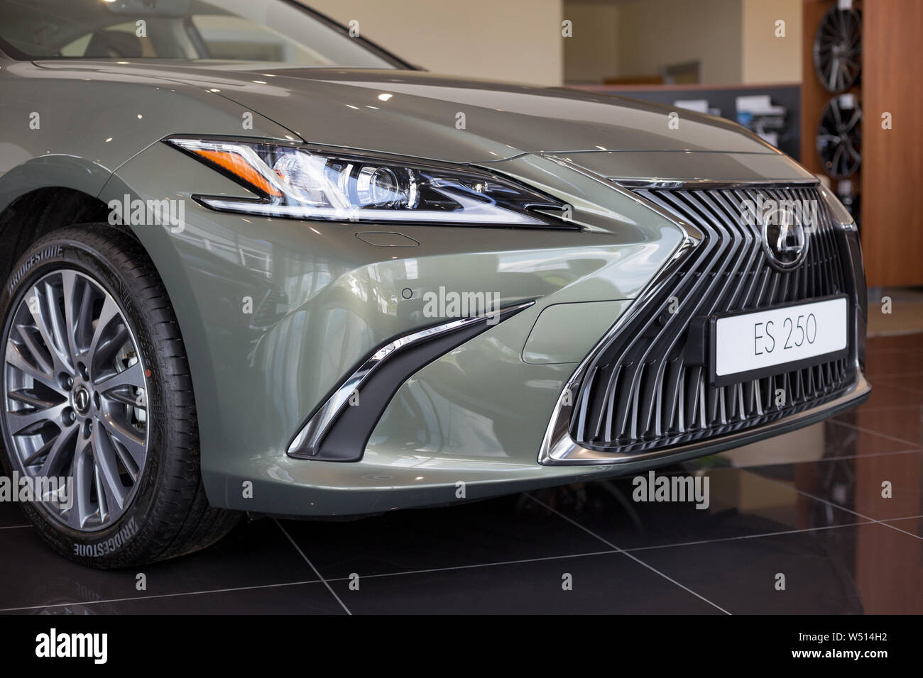 Russia, Izhevsk - July 21, 2019: New modern car ES 250 in the Lexus ...