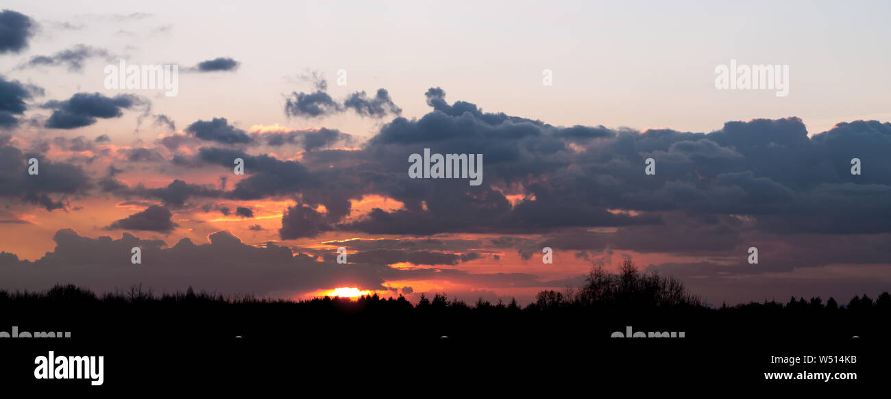 Panorama of sunset and cloudscape near Cologne, Germany Stock Photo - Alamy