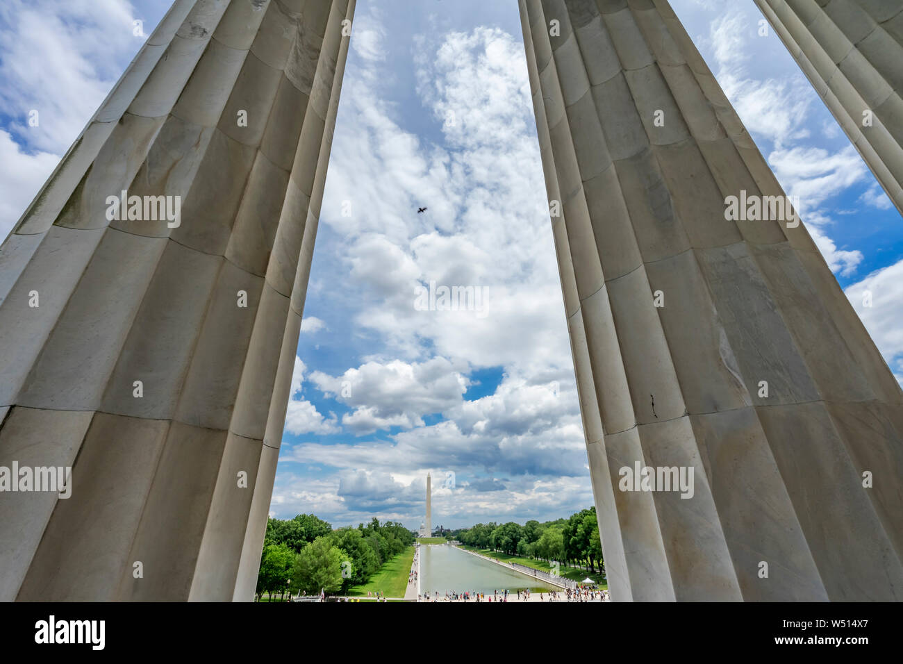 Tall White Columns Washington Monument Capitol Hill Lincoln Memorial ...