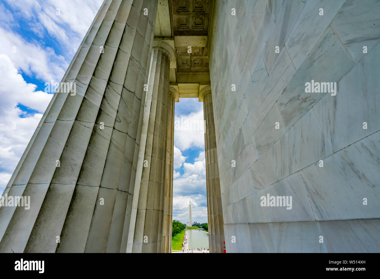 Tall White Columns Washington Monument Capitol Hill Lincoln Memorial ...