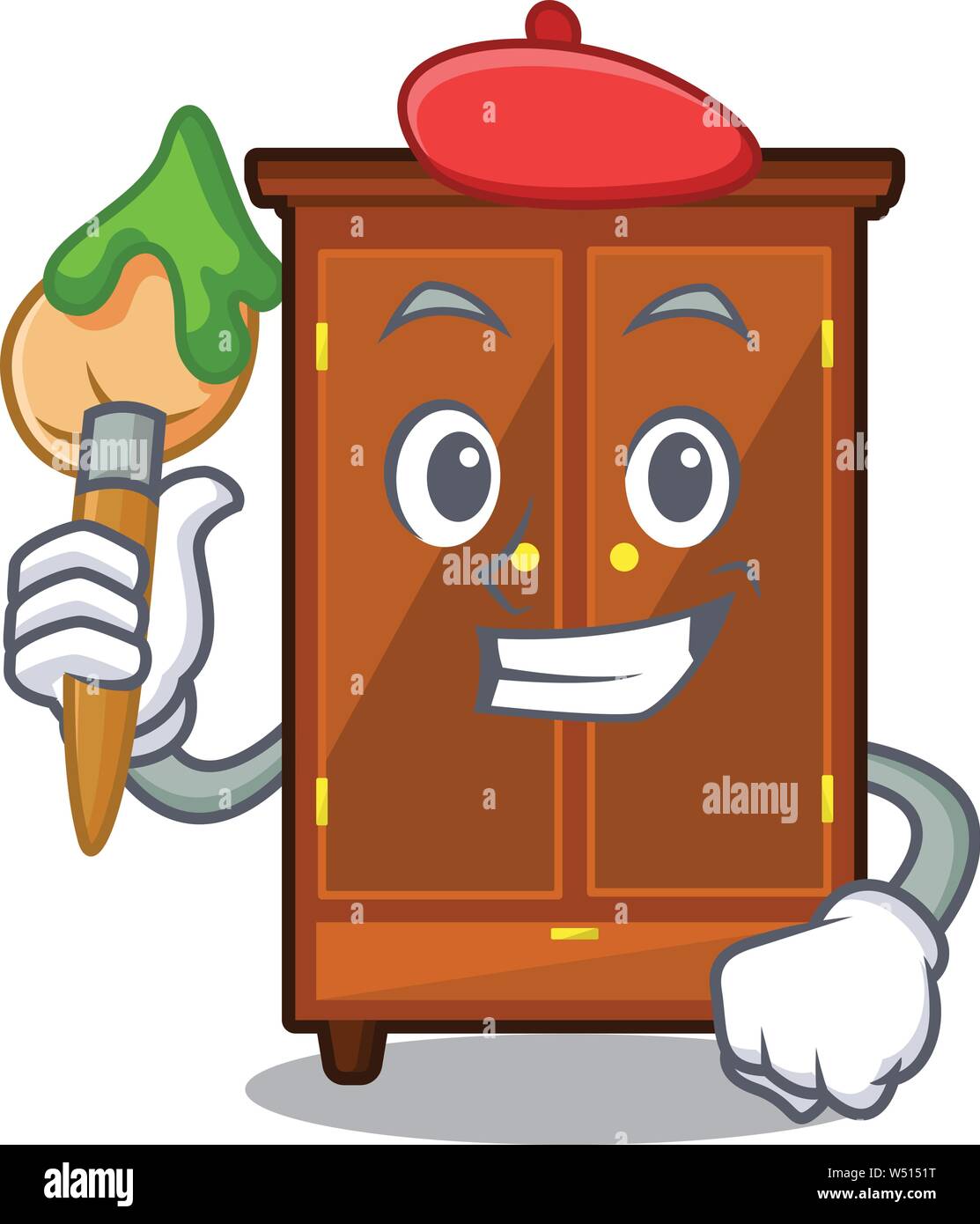 Artist wardrobe in the a mascot bedroom vector illustration Stock ...