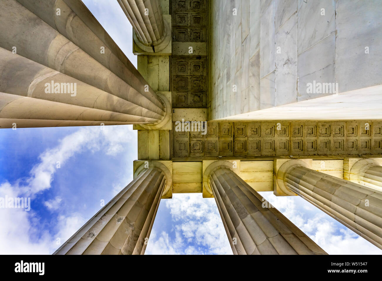 Tall White Columns Abraham Lincoln Memorial Monument Washington DC ...