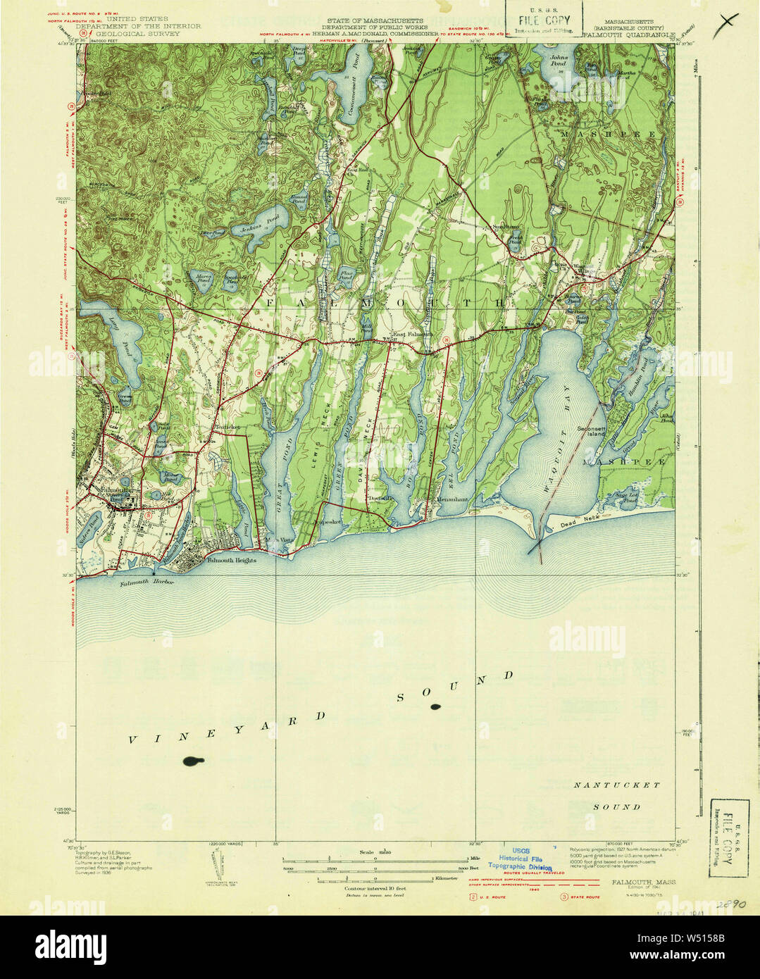 Map of falmouth massachusetts hi-res stock photography and images - Alamy