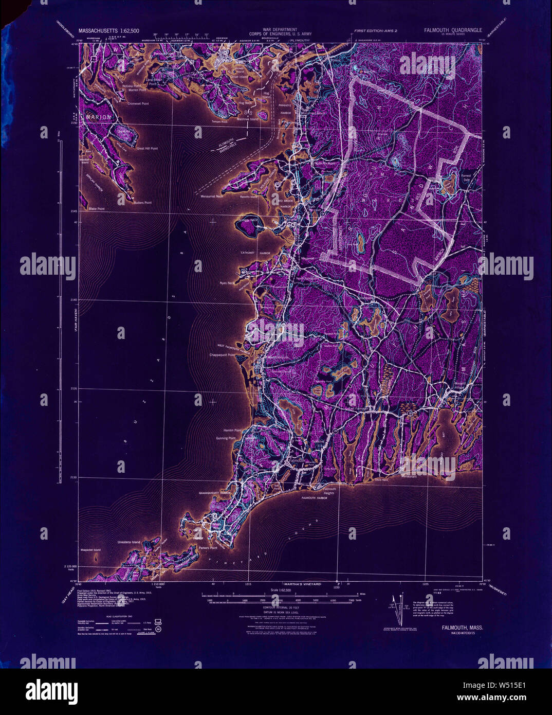 Falmouth massachusetts map hi-res stock photography and images - Alamy