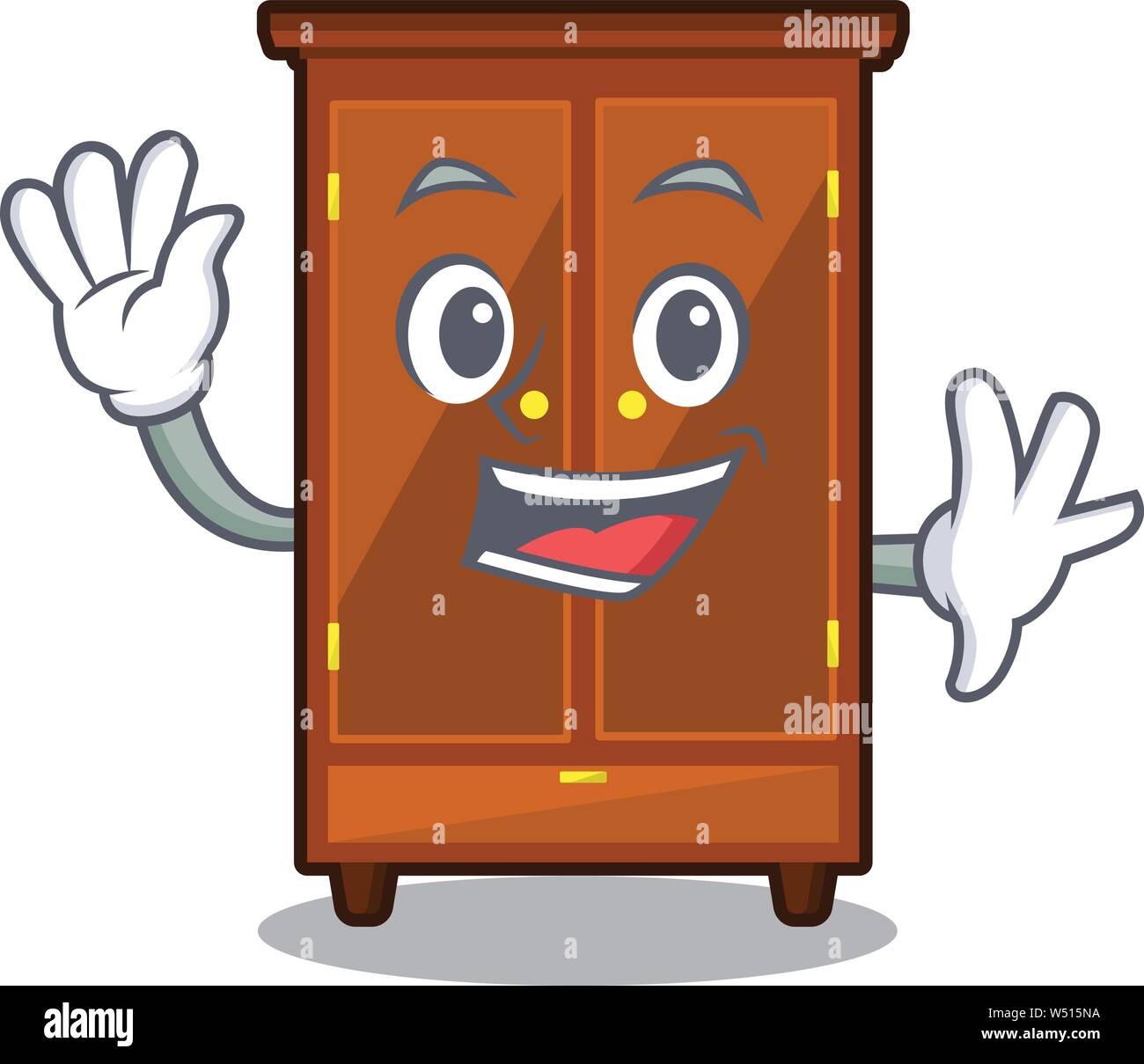 Waving wardrobe in the a character shape vector illustration Stock ...