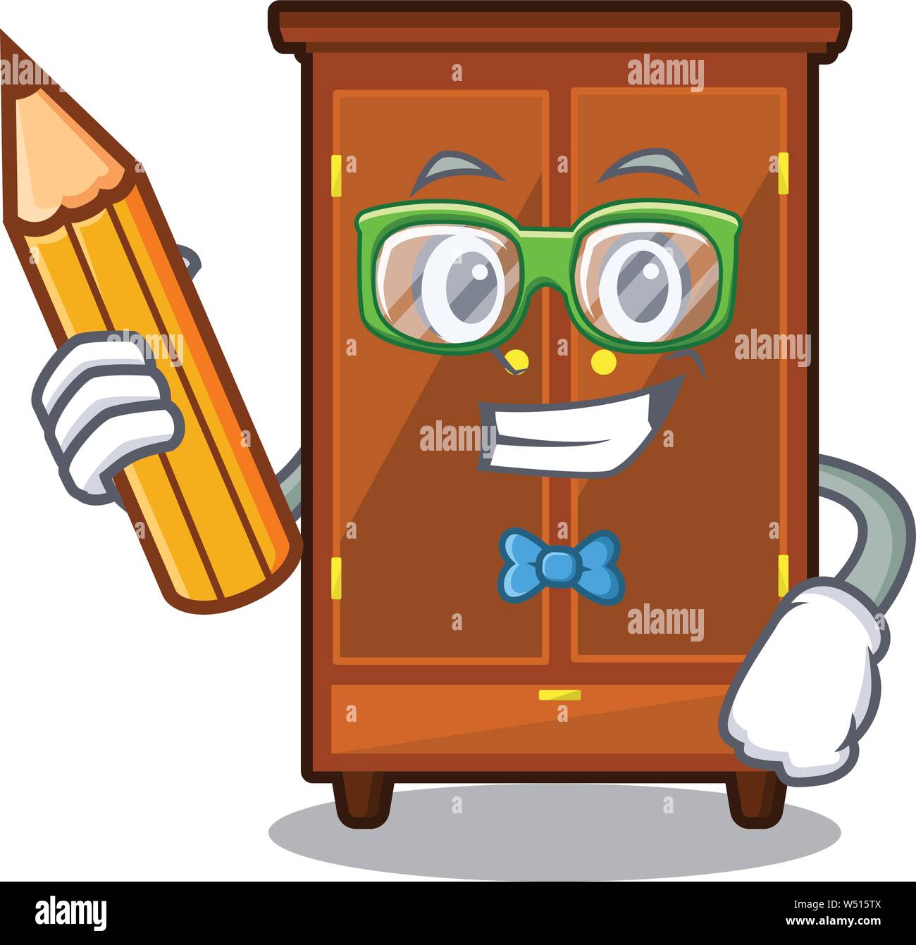 Student wardrobe in the a character shape vector illustration Stock ...