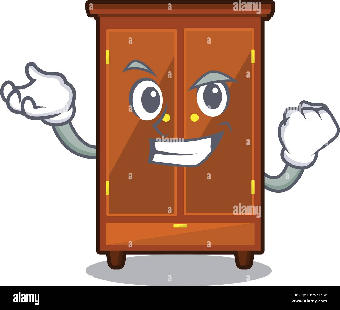 Successful wardrobe in the a character shape vector illustration Stock ...