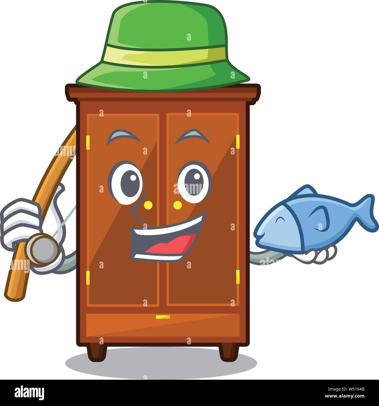 Fishing wardrobe isolated in the a cartoon vector illustration Stock ...