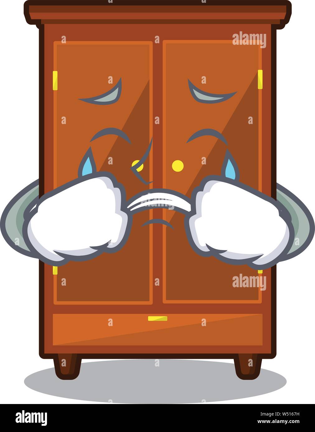 Crying wardrobe isolated in the a cartoon vector illustration Stock ...
