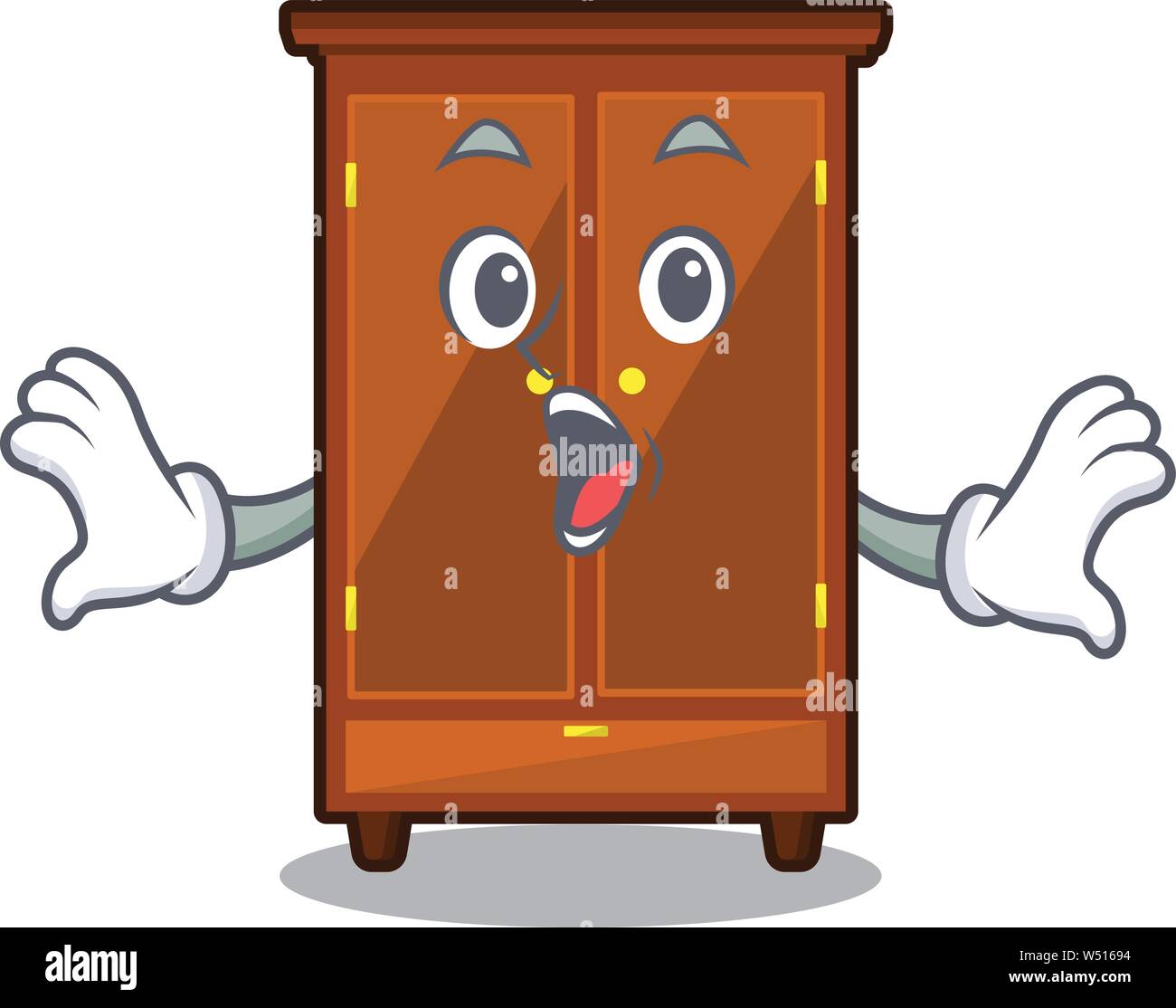 Surprised wardrobe isolated in the a cartoon vector illustration Stock ...