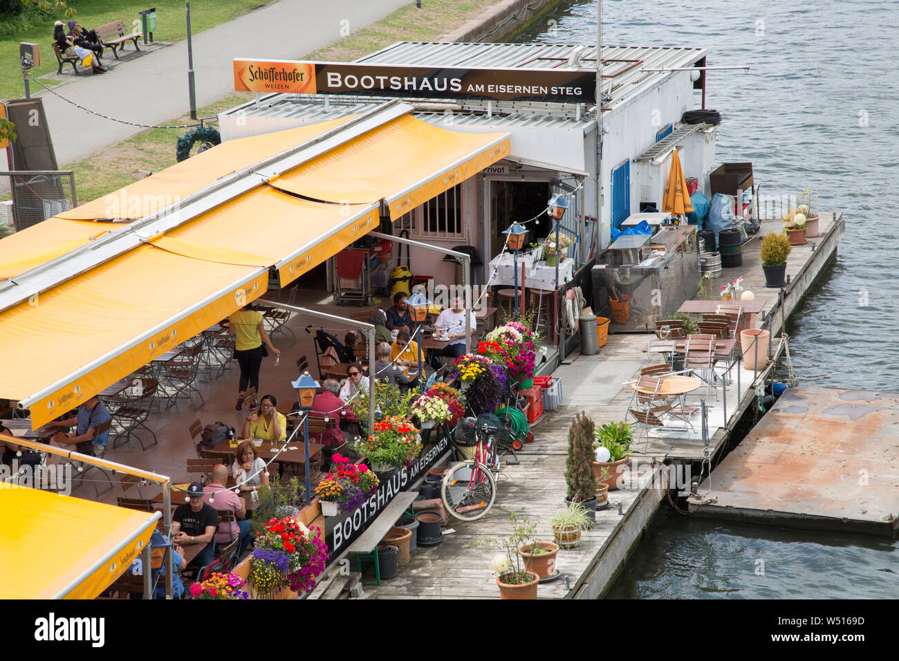 Bootshaus Bar and Restaurant, Frankfurt, Germany Stock Photo - Alamy