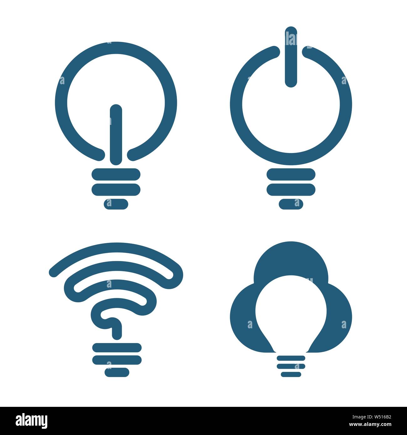 Bulb symbols with information technology themes. Bulb icons design ...