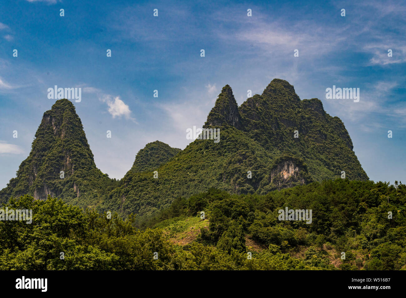 karst mountain forest guilin china day Stock Photo - Alamy