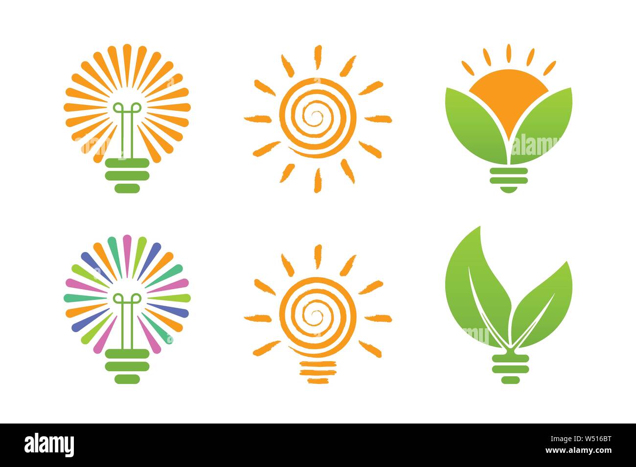 Bulb symbols with green energy themes. Energy icons design Stock Vector ...