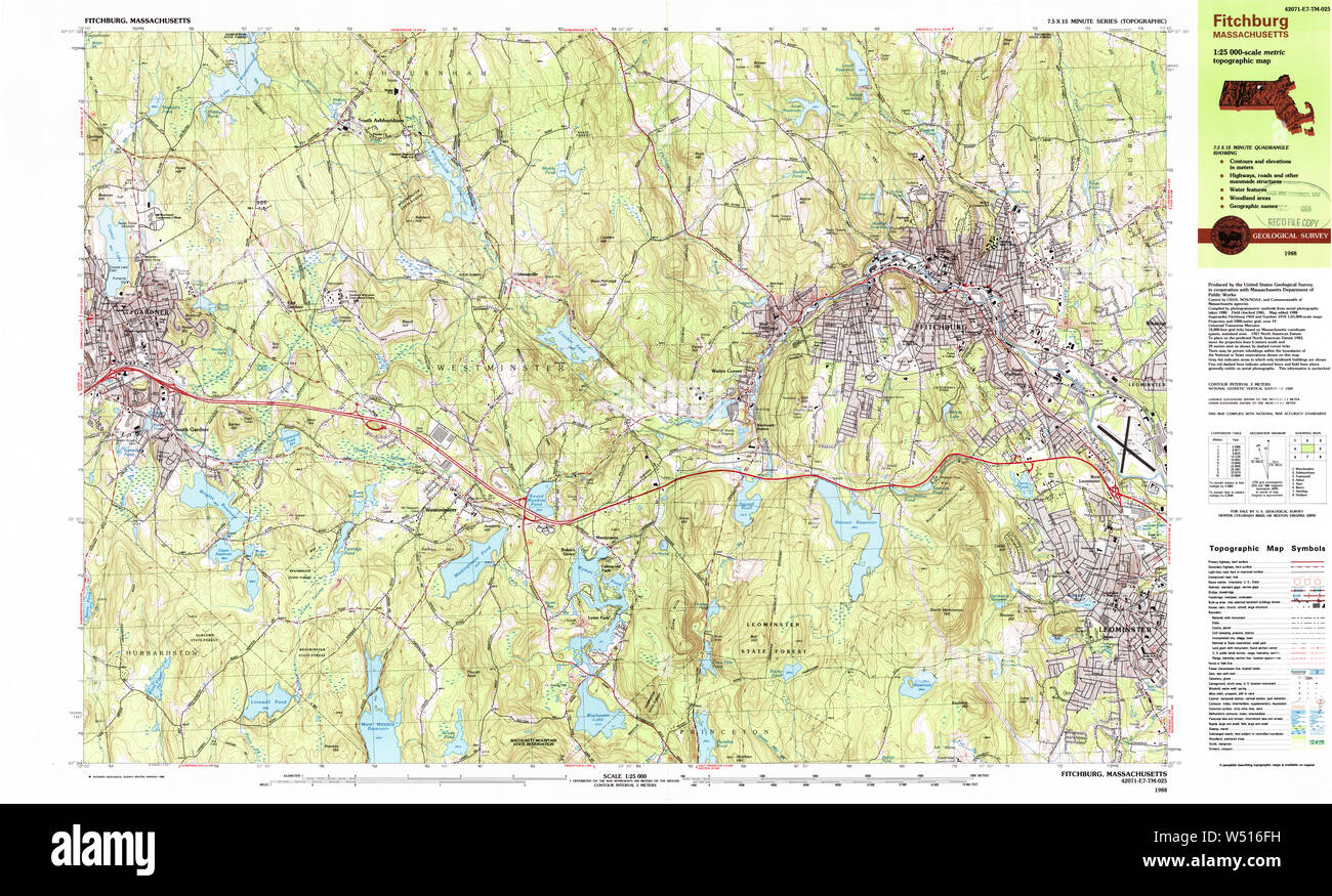 Fitchburg massachusetts map hi-res stock photography and images - Alamy