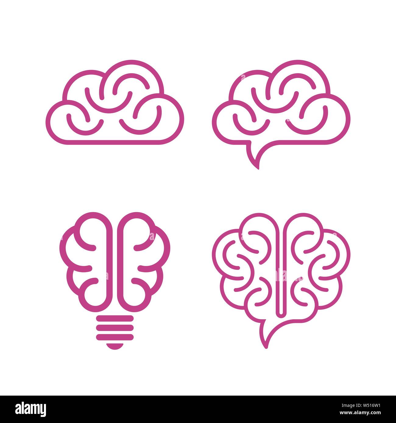Brain symbols on white background. Creative idea icons Stock Vector ...