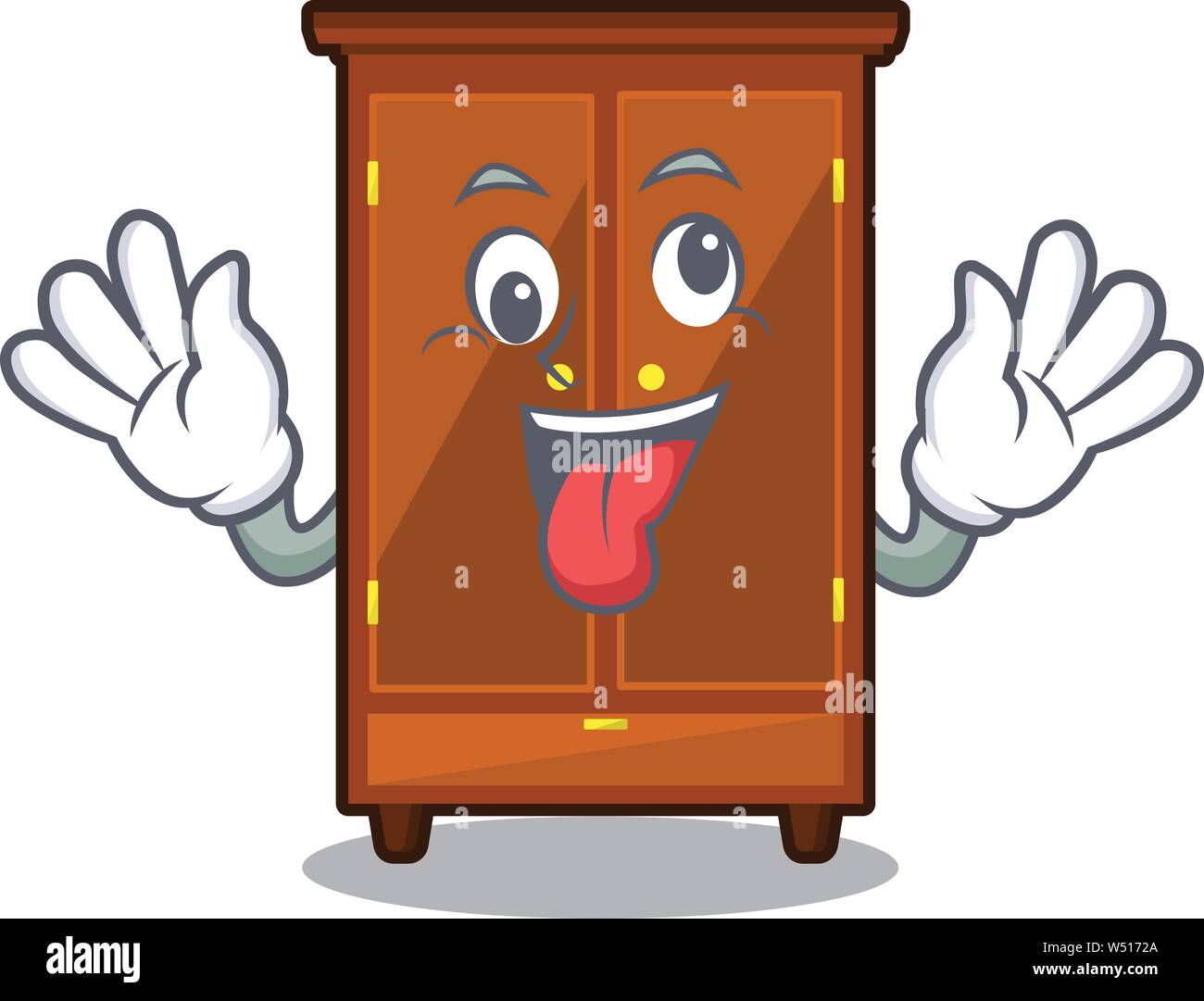Crazy wardrobe next to the cartoon chair vector illustration Stock ...