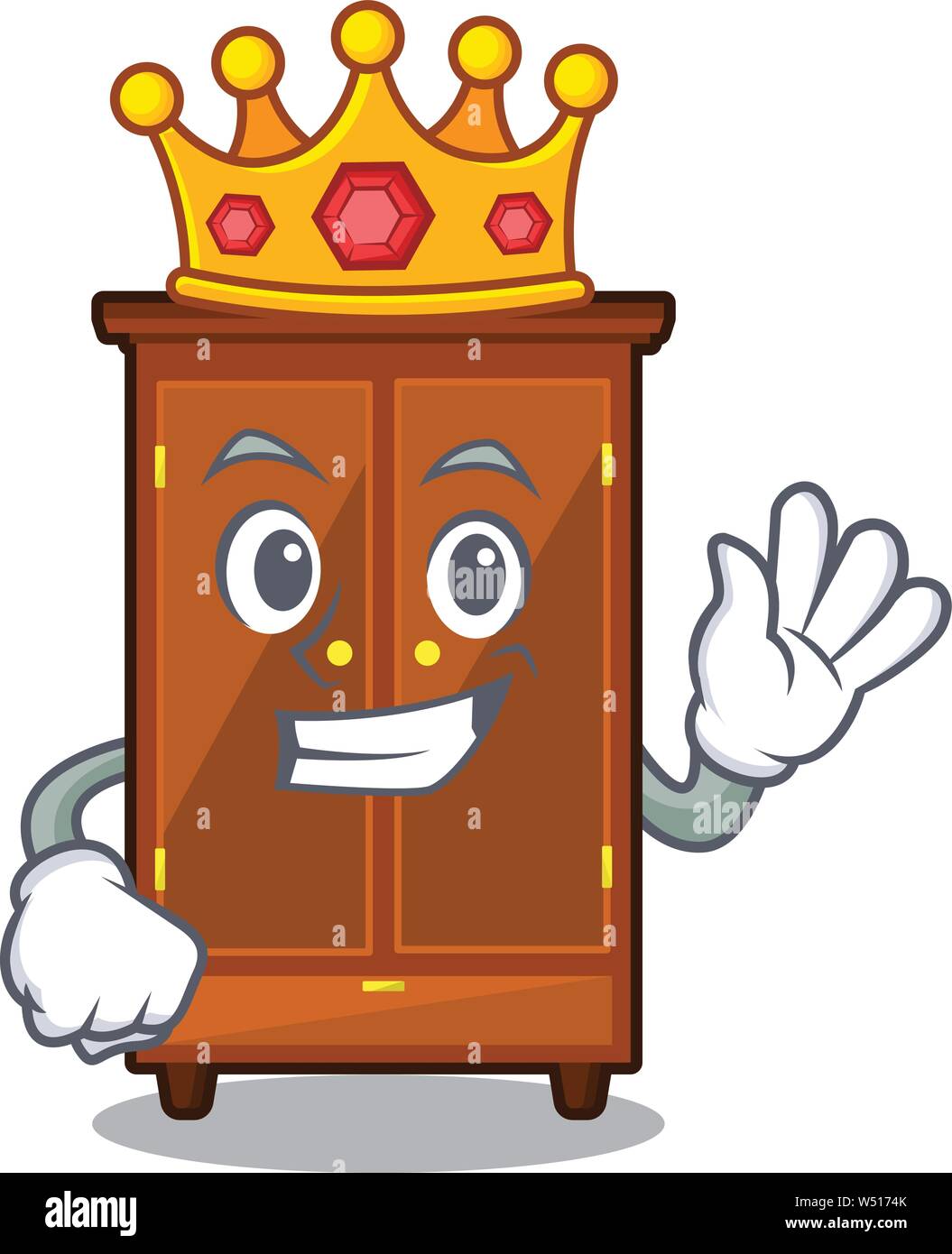 King wardrobe next to the cartoon chair vector illustration Stock ...