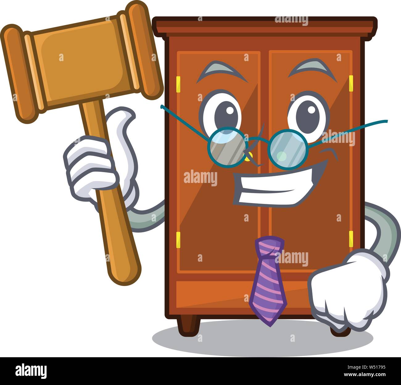Judge wardrobe next to the cartoon chair vector illustration Stock ...